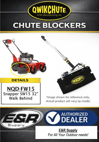 Qwikchute Chute Blocker for Snapper Pro SW15 32" Walk Behind Mower, NQD ...