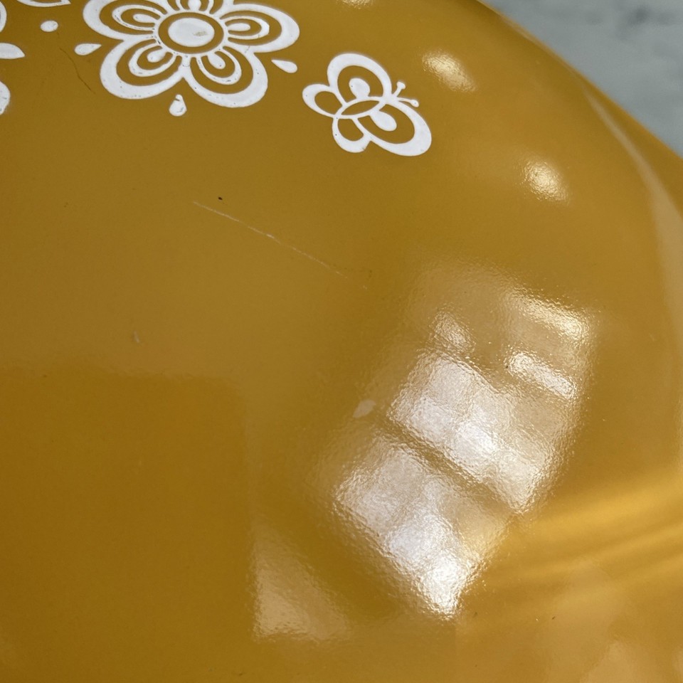 Vintage MCM Pyrex Butterfly Gold 4 Quart #444 Cinderella Mixing Bowl ...