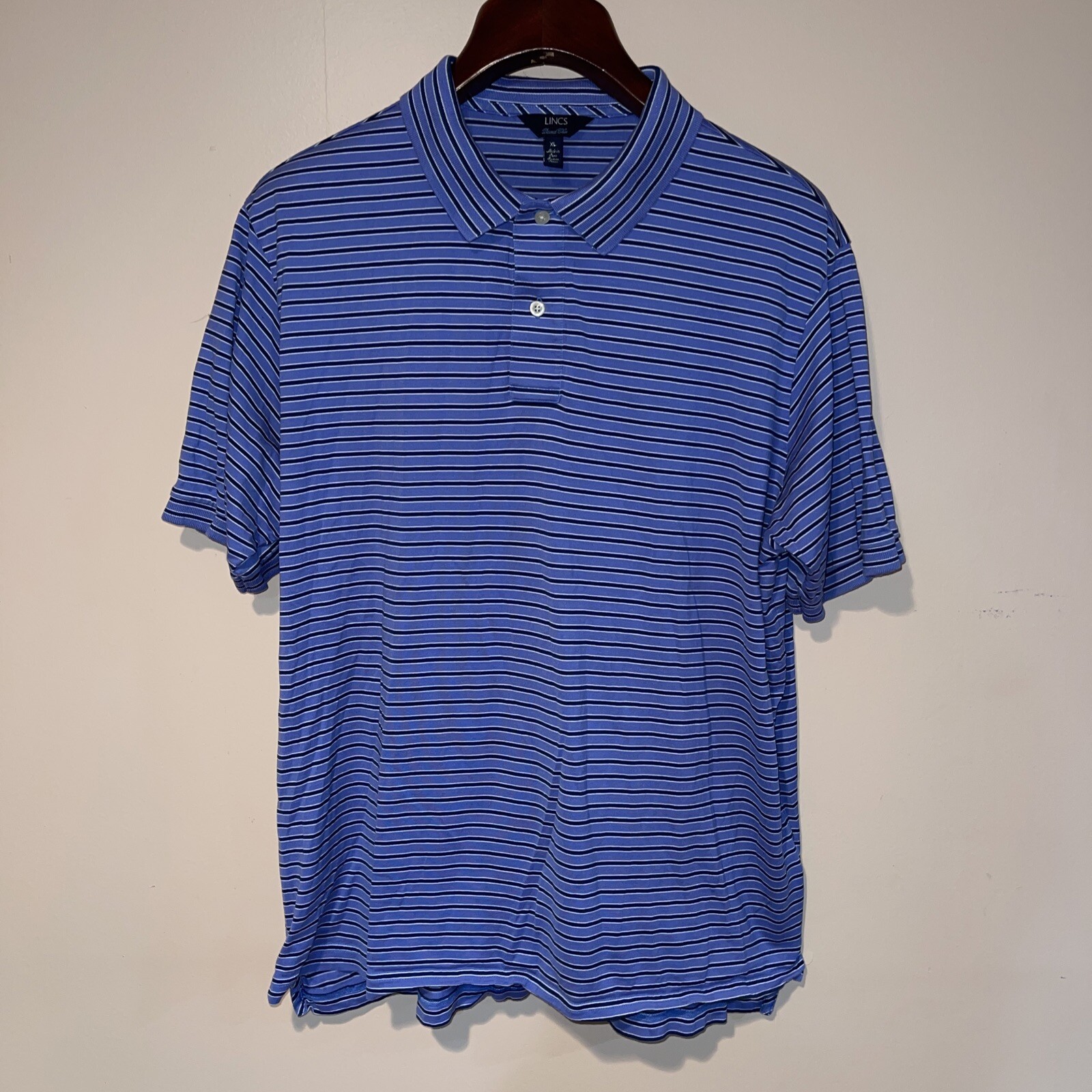 David Chu Lincs Purple Blue Striped Classic Fit Mesh … - Gem
