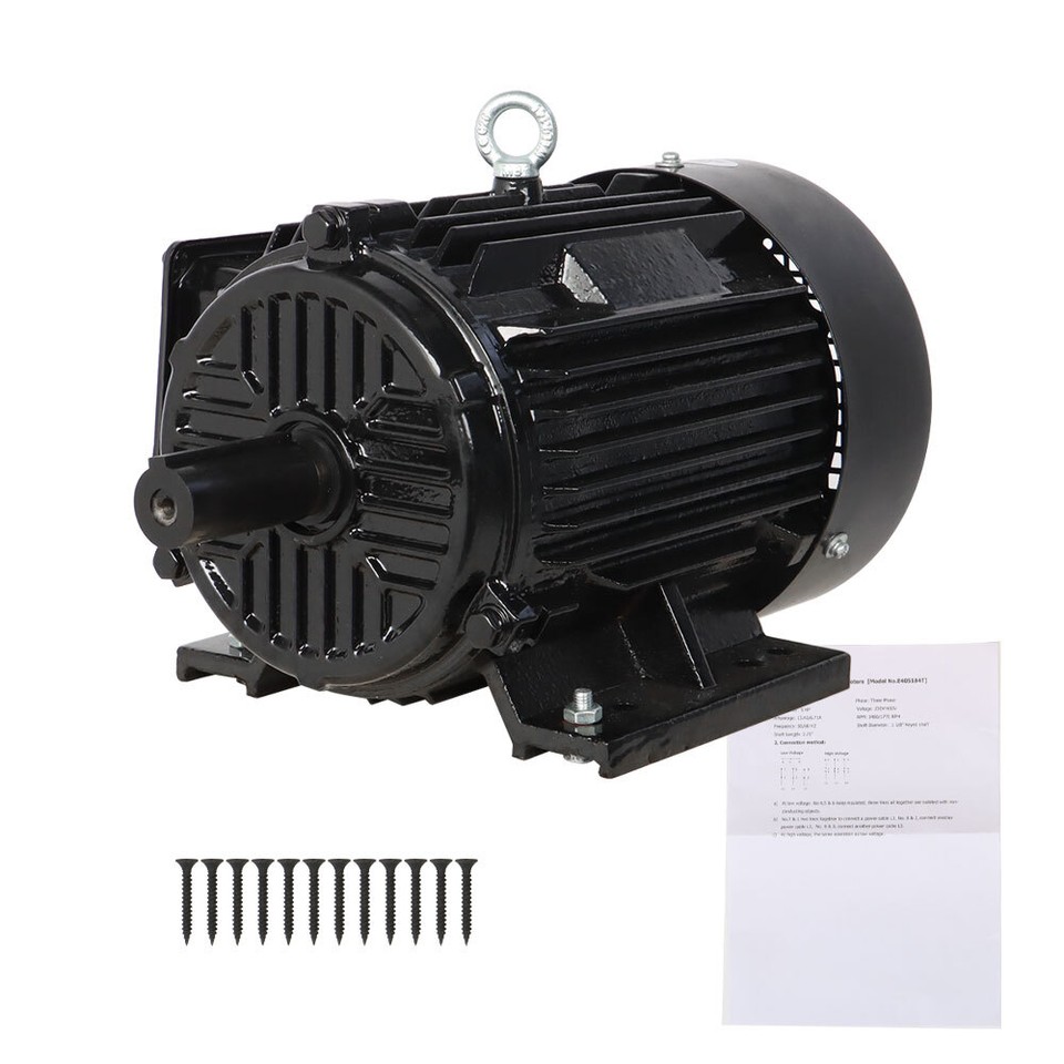 1800 RPM Electric Motor 184T Frame TEFC 230/460 Volt Severe Duty 5HP 3 ...