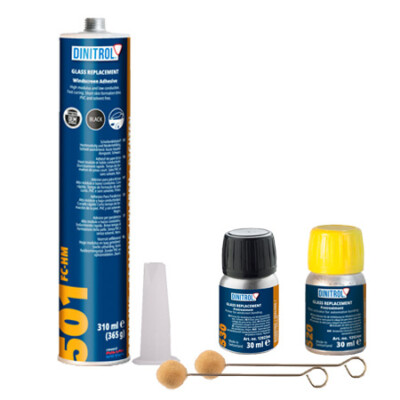 DINITROL 501 FAST CURE WINDSCREEN FITTING KIT BONDING ADHESIVE GLUE ...