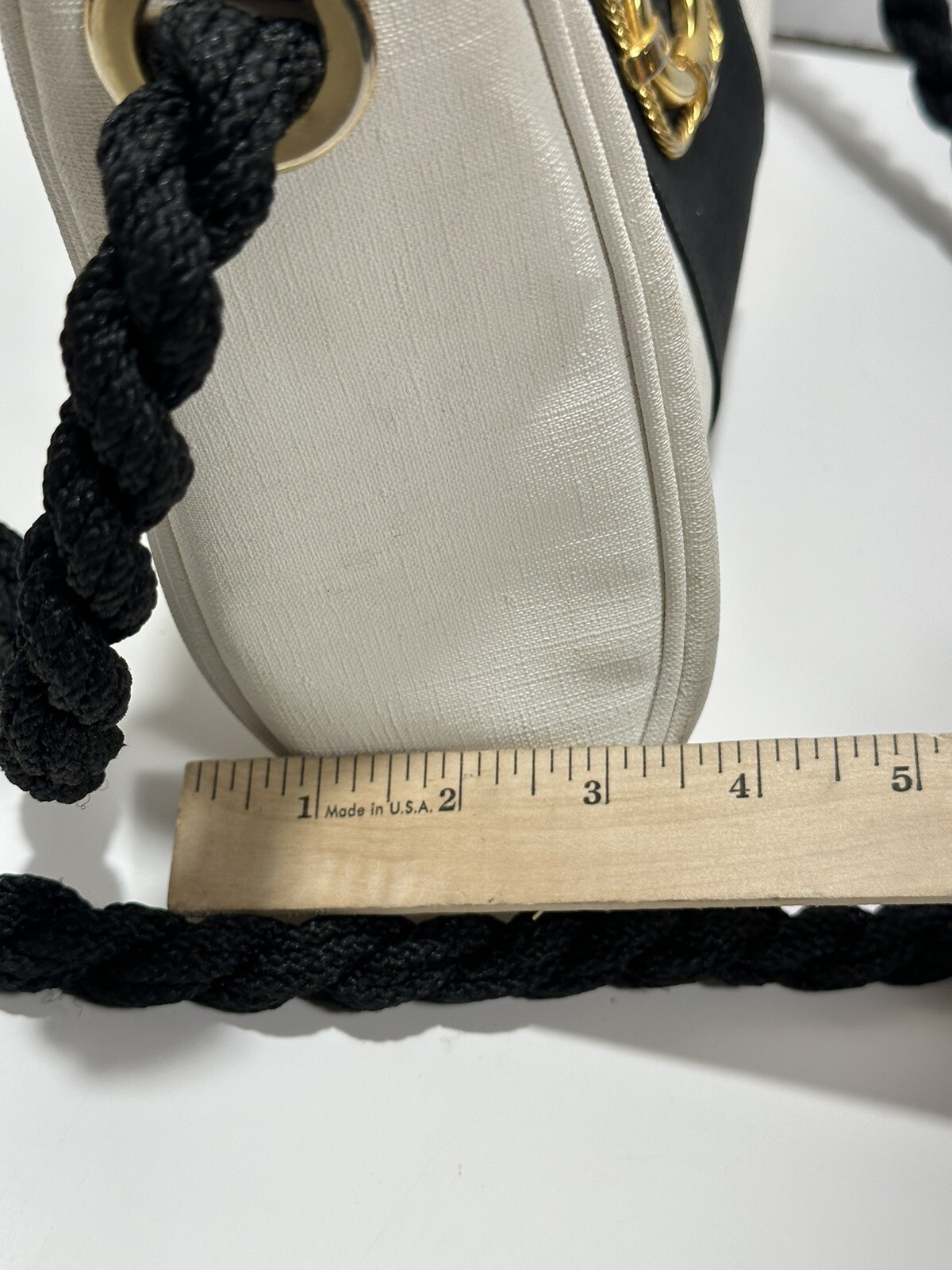 RODO Italy Leather Shoulder Bag Golden Logo White Bl… - Gem