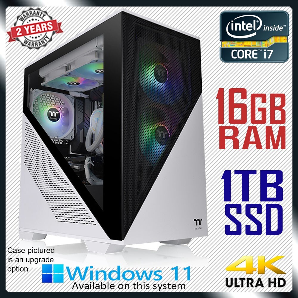 Intel Core i7 Quad Gaming PC 16GB RAM Computer 1TB SSD Home Desktop ...