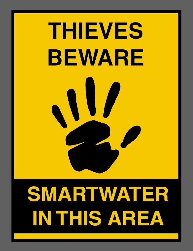 THIEVES BEWARE SMARTWATER STICKER SIGN CHOOSE SIZE STANDARD/GLASS ...