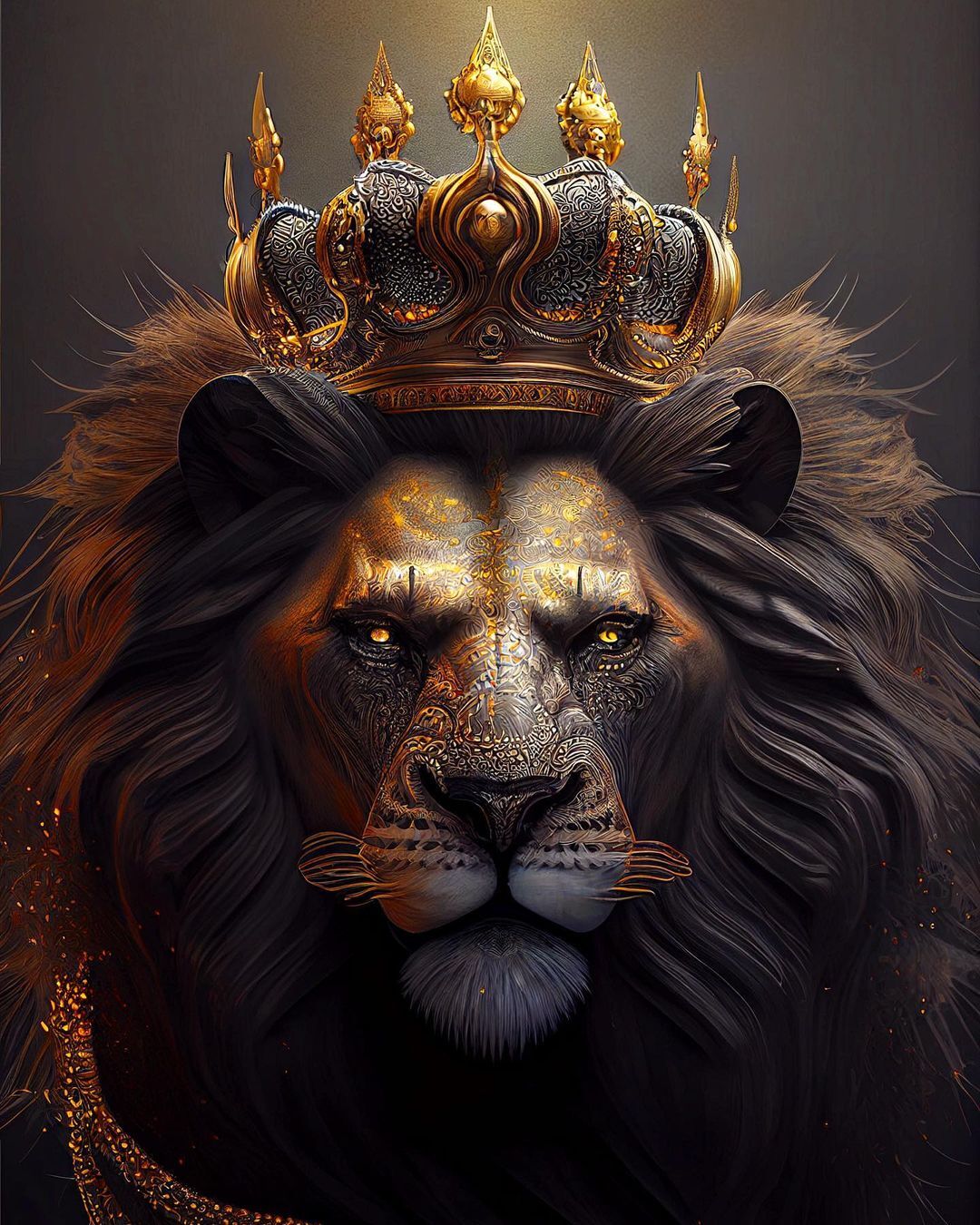 Lion Wearing Crown Wallpaper