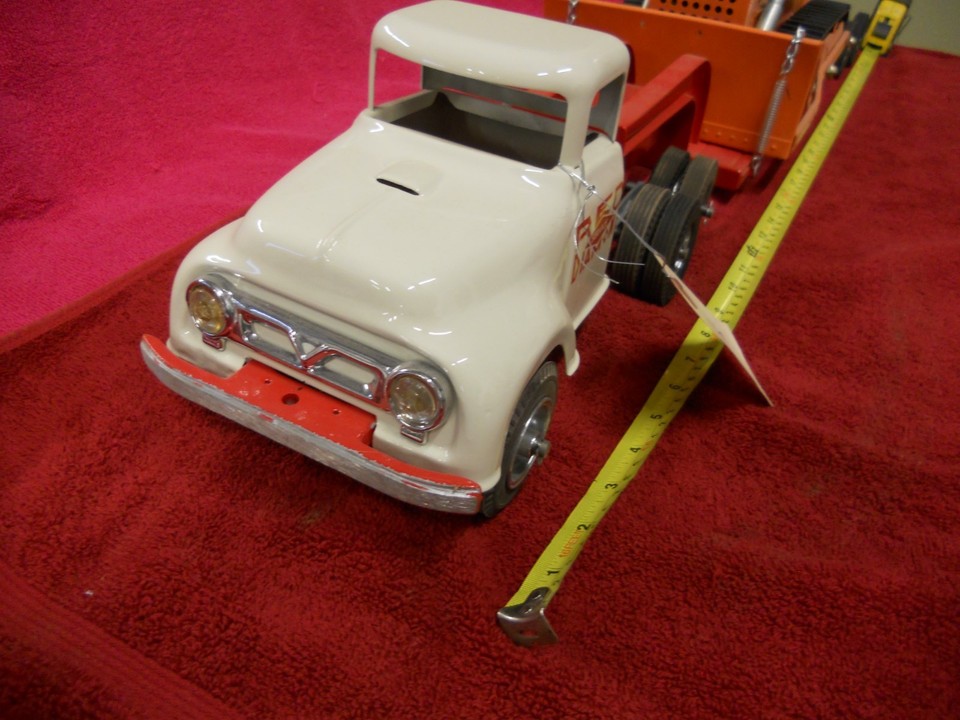 Custom Red diamond Lowboy Cab an trailer Wth Tonka. Giant Dozer #440 | eBay