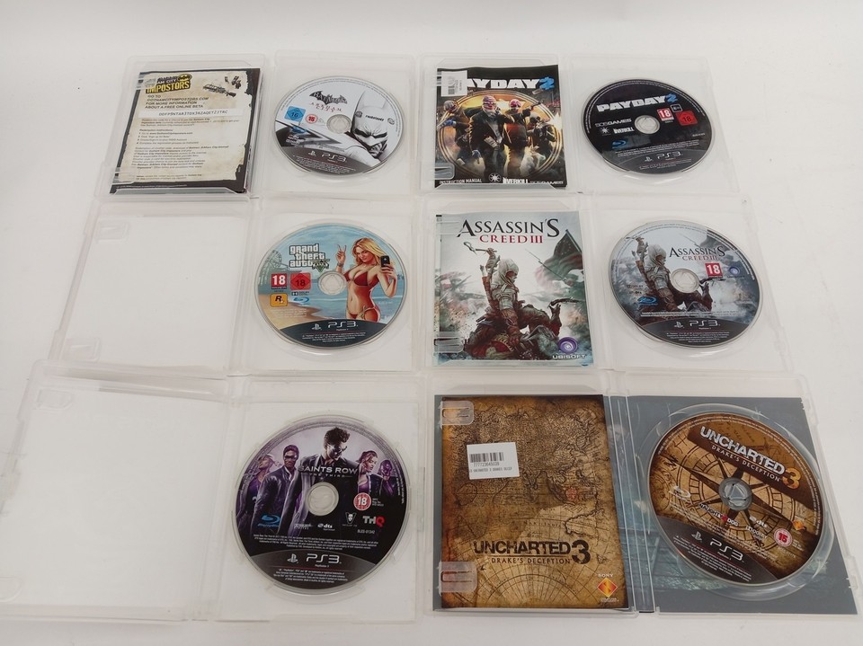 Sony PLAYSTATION 3 PS3 Video Game Bundle x13 GTA Batman Fallout Guitar ...