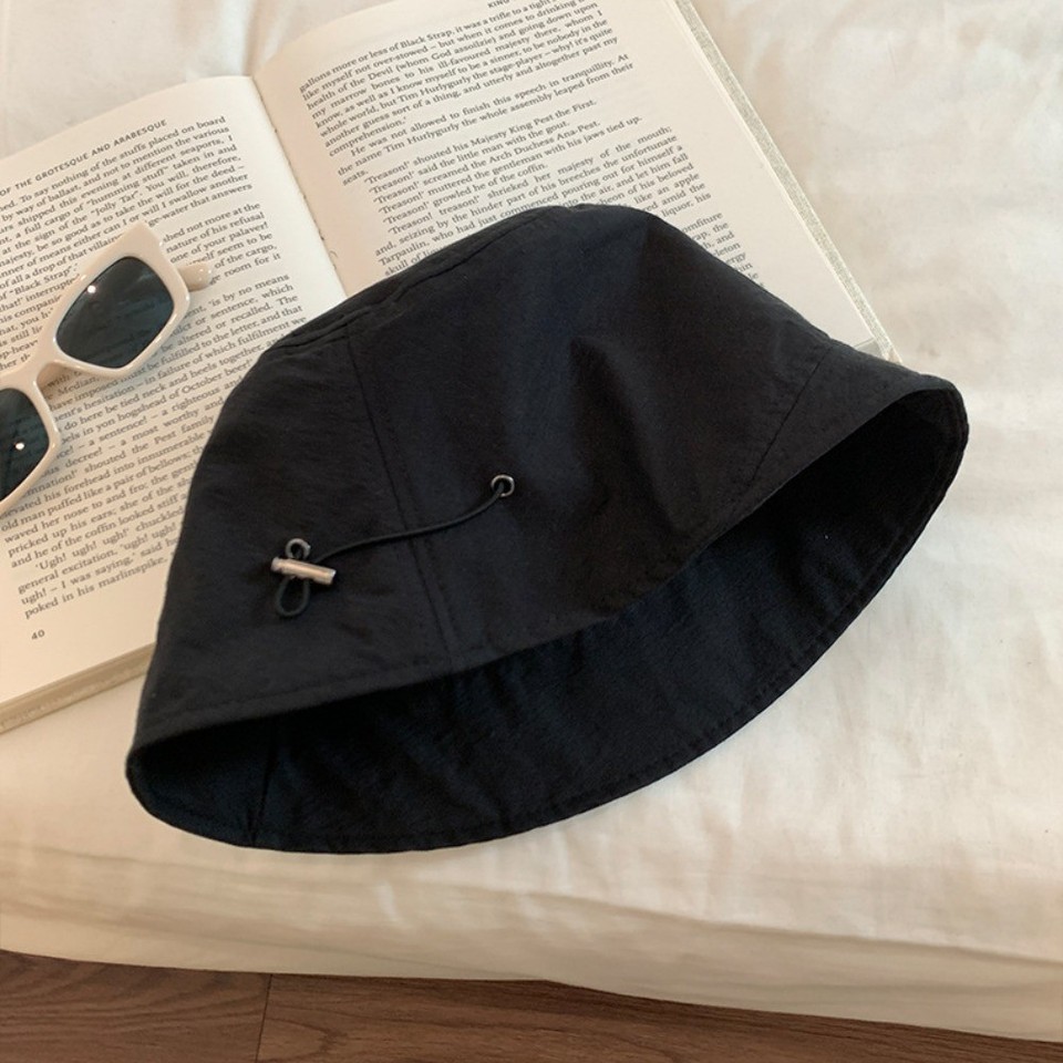 Adjustable Drawstring Bucket Hat Sunscreen Basin Hat Fashion Beach Cap ...