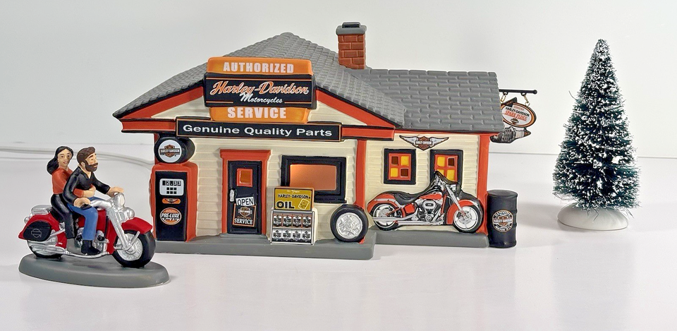 Department 56 "Harley-Davidson Motorcycle Service Station" 2017 Set - 3 #4056179 | eBay