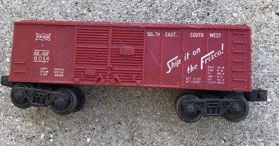 Lionel Lines Model Train Red Plastic Box Car Frisco SL-SF 6014 Boxcar ...