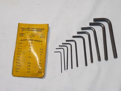 Craftsman 46693 Vintage 10 Piece SAE Hollow Set Screw Key Set | eBay