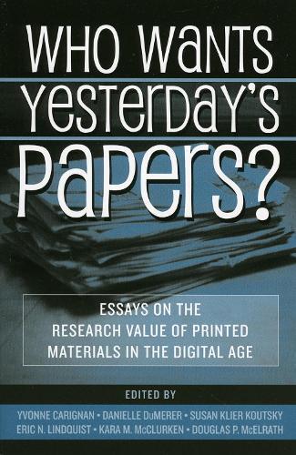 Eric N. Lindquist Who Wants Yesterday's Papers? (Poche) 9780810851191 | eBay