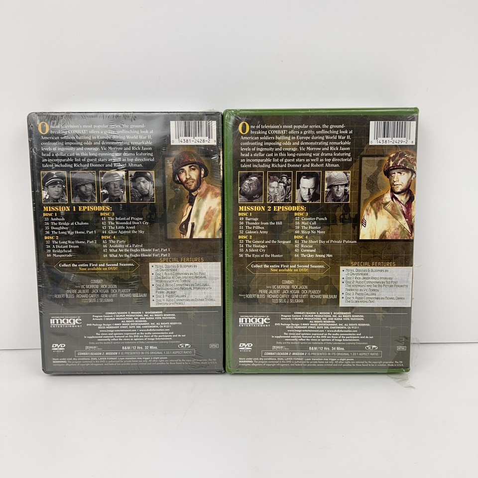Combat Season 2 Mission 1 & Mission 2 DVD Vic Morrow Rick Jason New ...