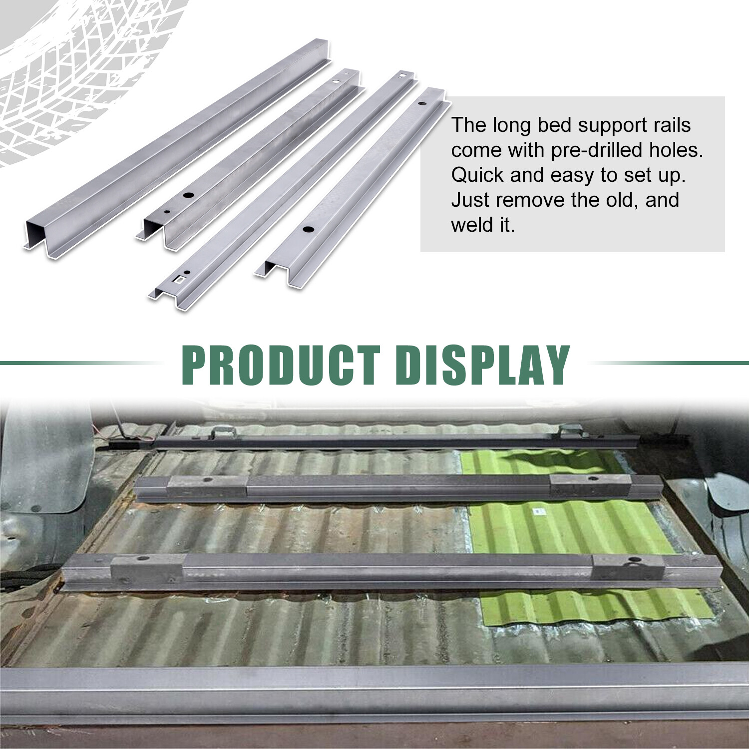 4x Truck Bed Support Rails For 99-17 Ford Super Duty F250 F350 8ft Bed ...