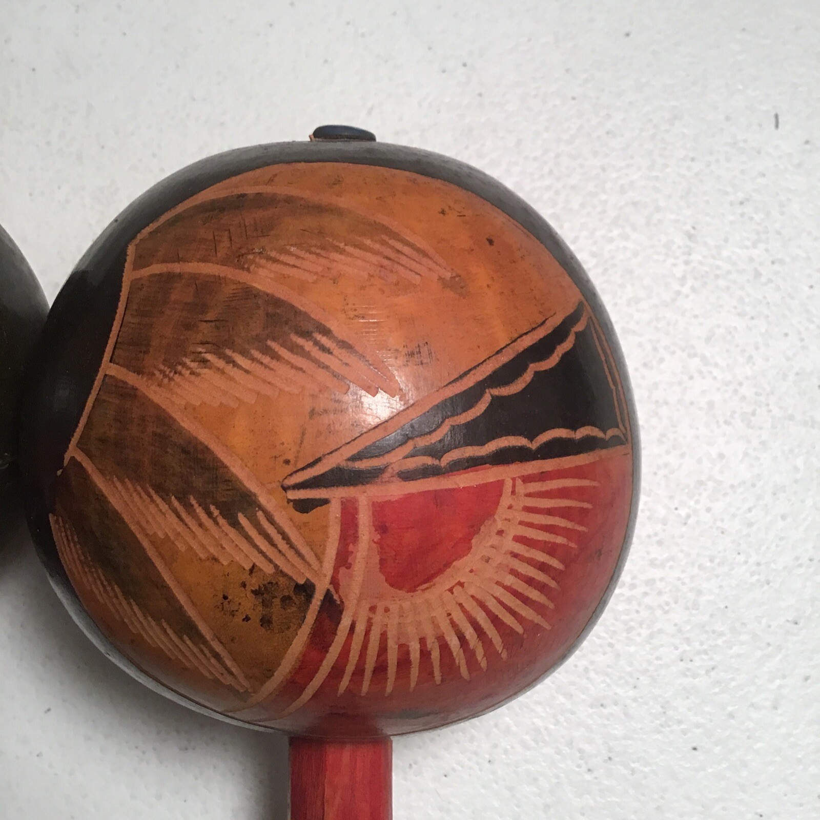 Recuerdo De Cartagena Wood Handmade Maracas Painted Art Vintage ...