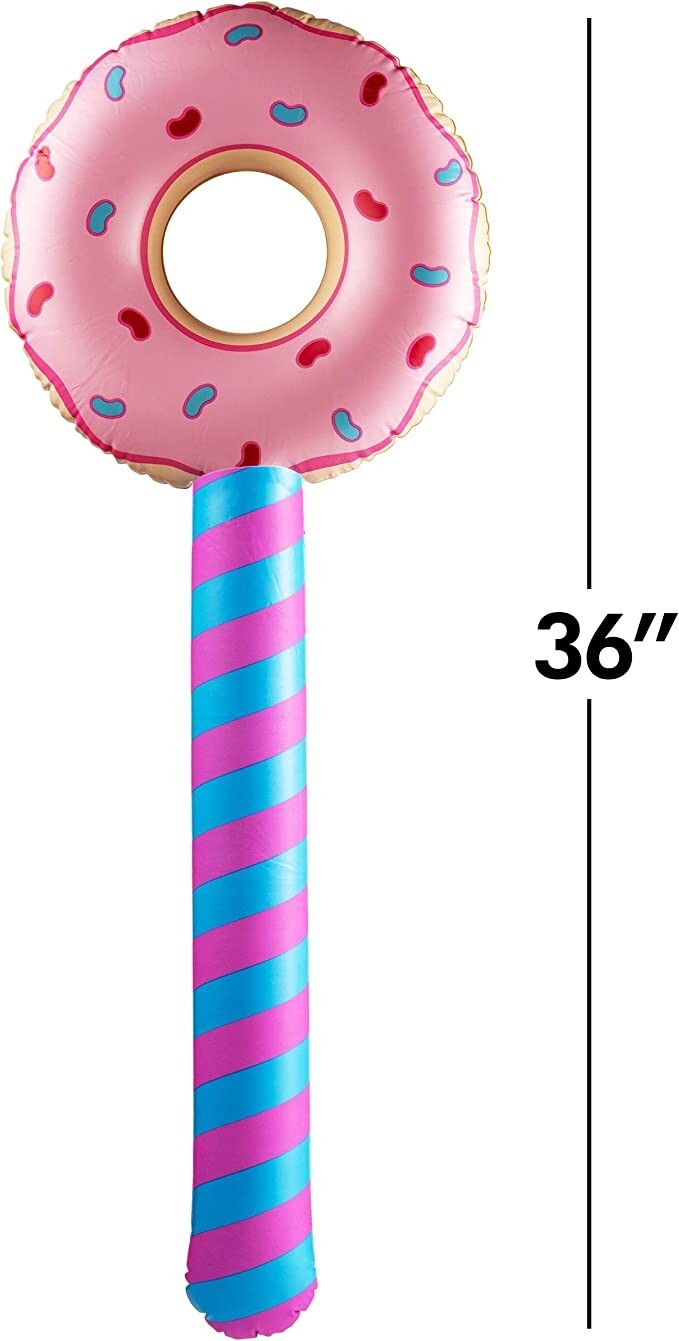 4 JUMBO ~ Inflatable Donut Lollipop Wonka CANDYLAND Inflate Pool Float ...