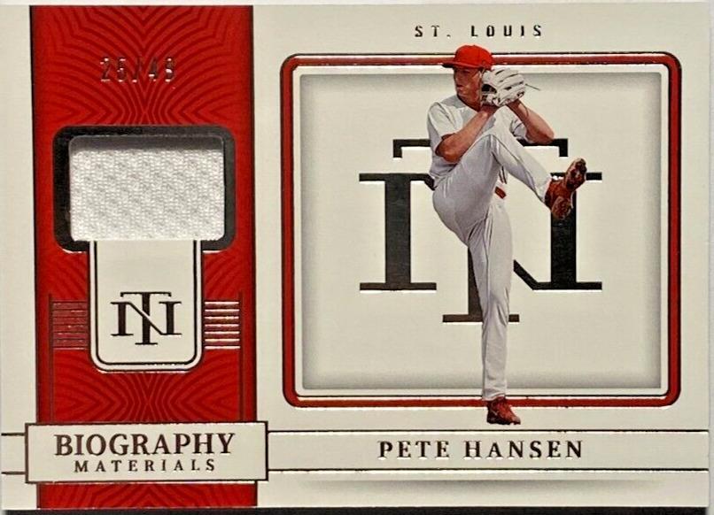 2023 Panini National Treasures - Biography Materials Pete Hansen #BM-PH ...