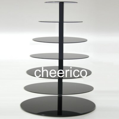 7 Tier Black Round Acrylic Cupcake Stands Cup Cake Stand Cheerico ...