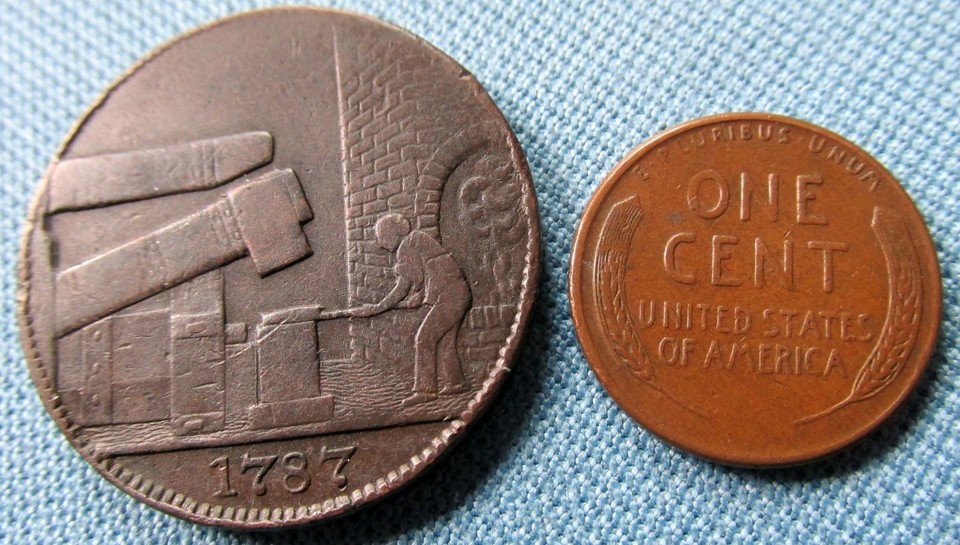 1787 John Wilkinson Iron Master Halfpenny Conder Token Forge Reverse ...