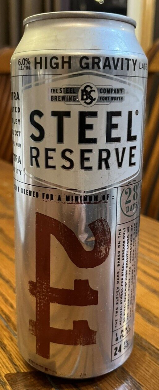 STEEL RESERVE 211 HIGH GRAVITY LAGER BEER ALUMINUM 24 OZ CAN | eBay