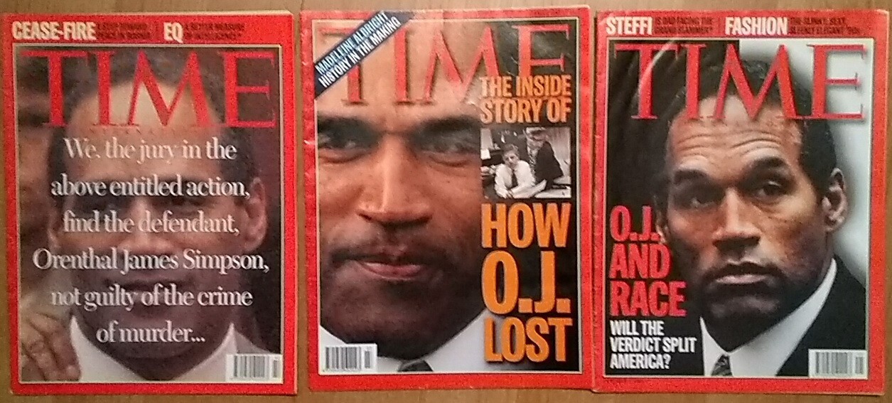 3x TIME magazine oct 9, 16 1995 Feb 17 O.J. Simpson How O.J. Lost O.J ...