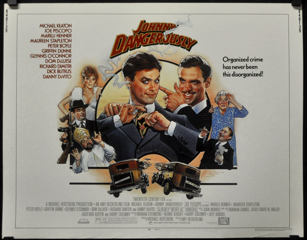 JOHNNY DANGEROUSLY 1984 ORIGINAL 22X28 MOVIE POSTER MICHAEL KEATON JOE PISCOPO | eBay
