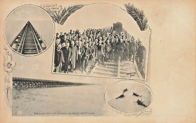 Salt Lake Utah~Lucin Cut Off-Railroad Opening Day~1900s Albertype Photo ...