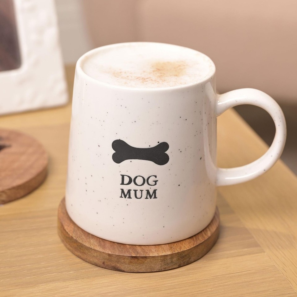 Chien Maman Grès Tasse Avec Noir OS Imprimé Design | eBay