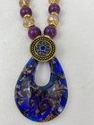 Women's Long Chunky Beaded Handmade Statement Necklace w/Tear Drop ...