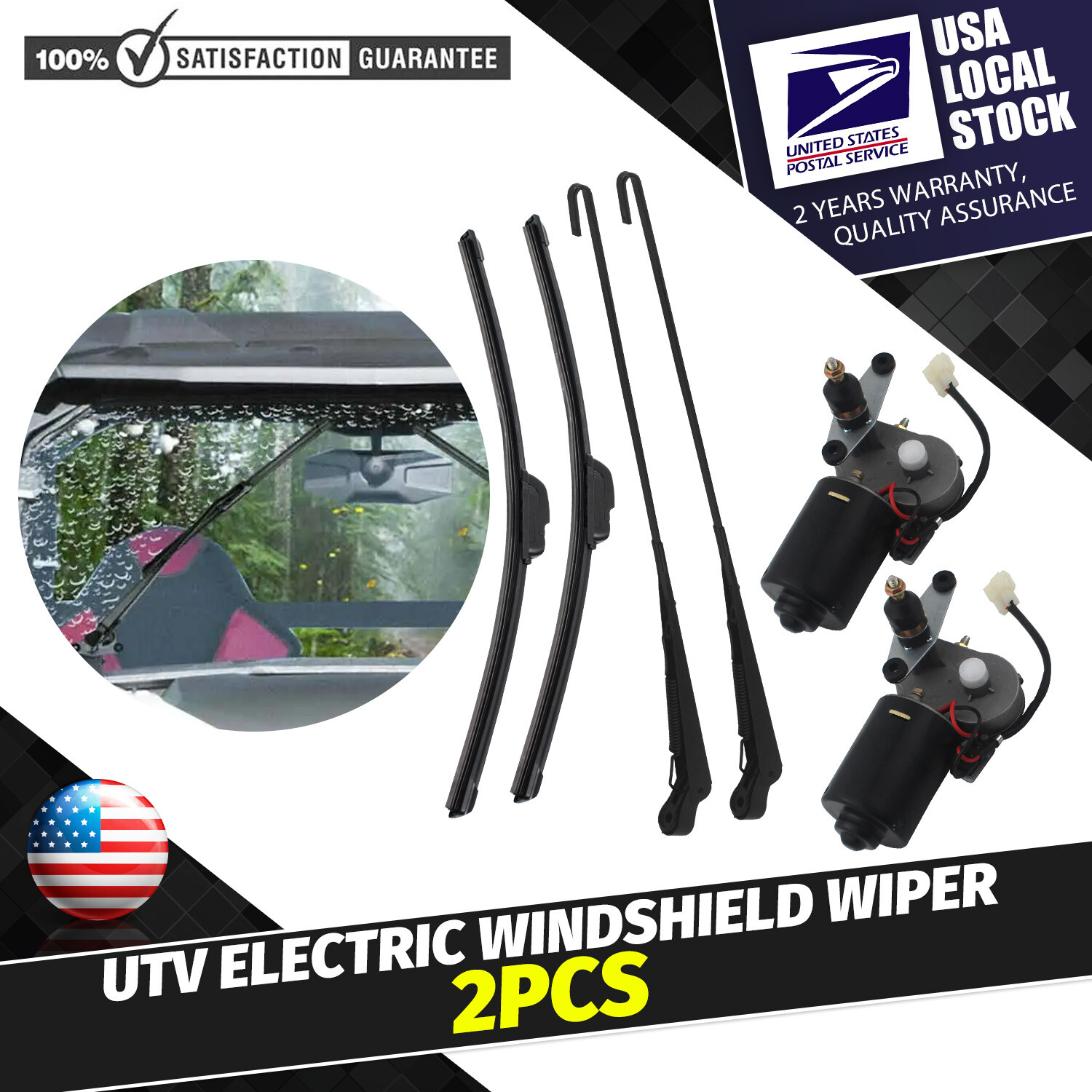 UTV 12V Electric Windshield Wiper Motor Kit For Yamaha Rhino/Wolverine ...