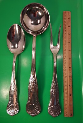 Vintage Italy ARG 800 Silverplate KINGS Pattern Large Buffet Serving ...