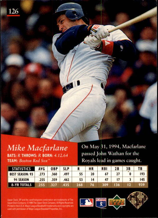 1995 SP Baseball Card #126 Mike Macfarlane | eBay