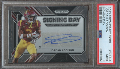 Jordan Addison 2023 Prizm Draft Auto Autograph RC USC Minnesota Vikings ...