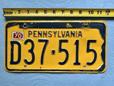 1970 Pennsylvania license plate D37-515 Vintage Rare | eBay