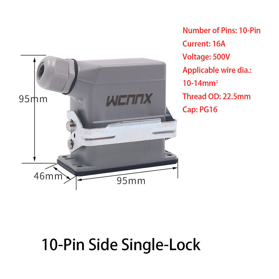 HDC 16A Heavy Duty Connector Industrial Waterproof Aviation Plug Socket ...
