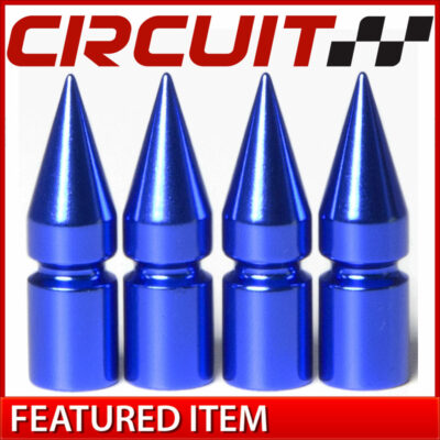 Circuit Blue Aluminum Metal Billet Spike Tire Wheel Valve Stem Caps ...
