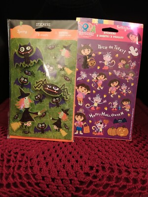 Vintage Stickety DooDa Halloween Dora Explorer + Dimensional Witch/Bats ...