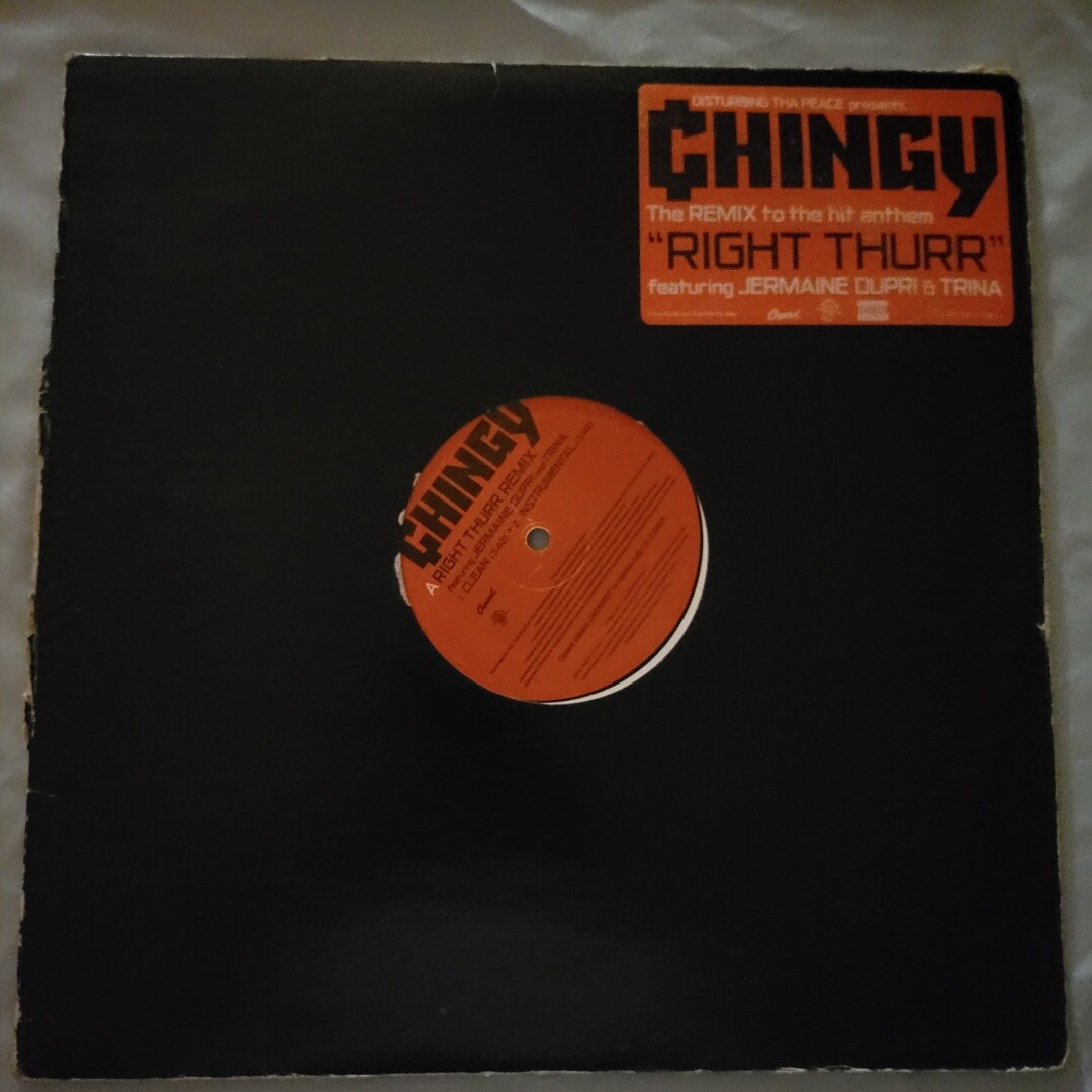 Chingy Right Thurr Remix Promo Vinyl Record Hip Hop 12" Trina Jermaine ...