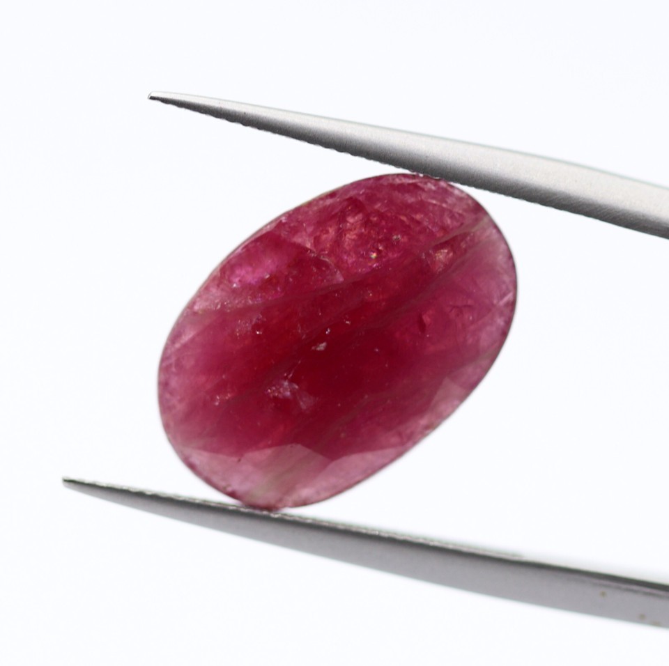 Natural Loose Ruby Oval Faceted Cut 15 X 10MM Dark Pinkish Red Color ...
