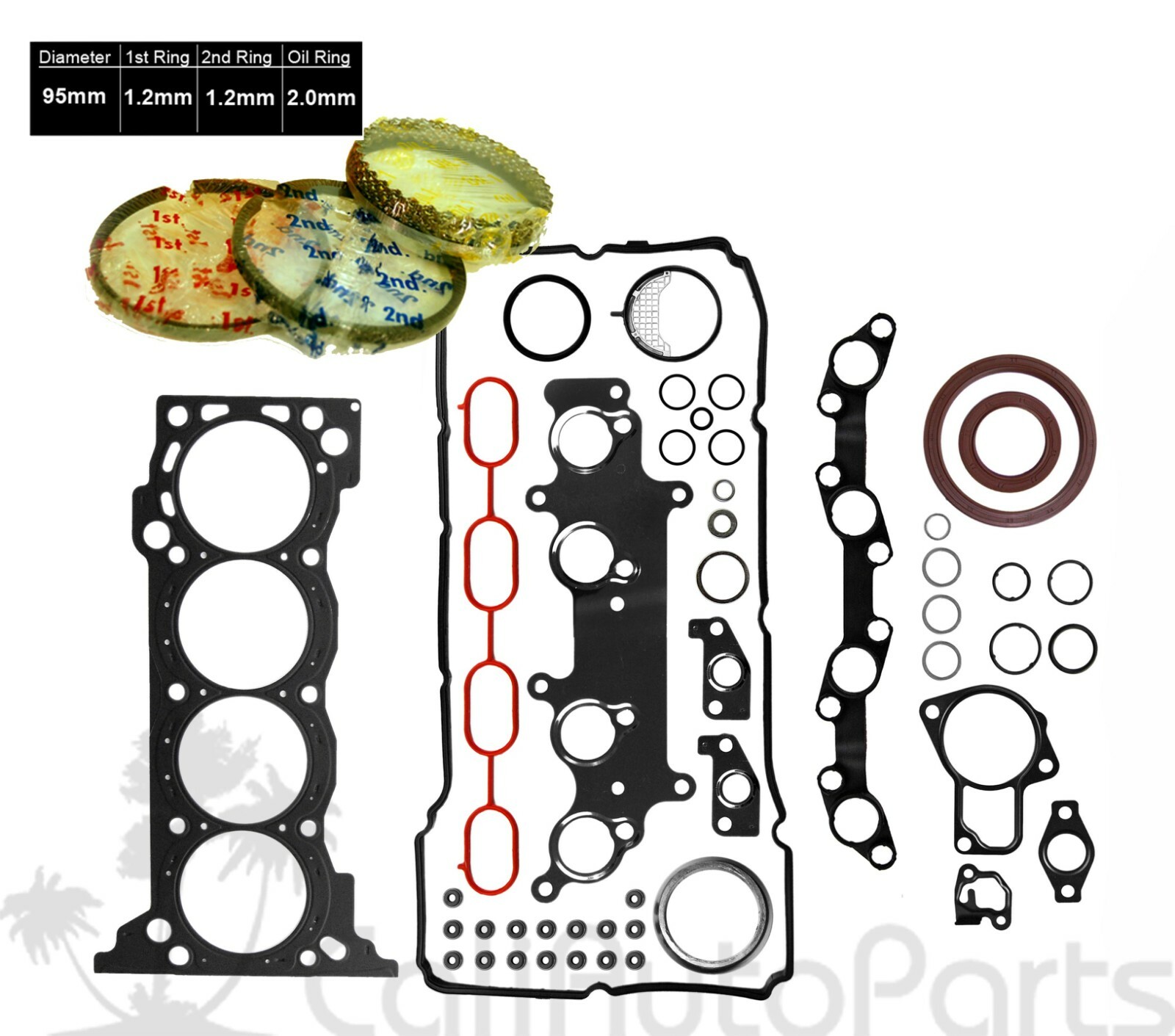05-13 TOYOTA TACOMA 2.7L DOHC 16V 2TRFE ENGINE FULL GASKET SET + PISTON ...