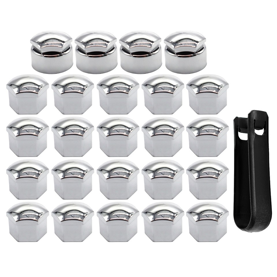 17mm Car Wheel Nut Lug Hub Covers Caps Screw Studs Decoration Chrome ...