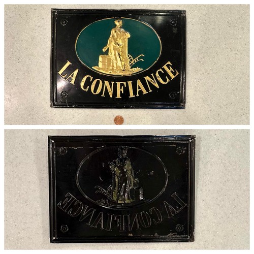 Vtg French Metal Advertising Sign France 🇫🇷La Confiance Insurance ...