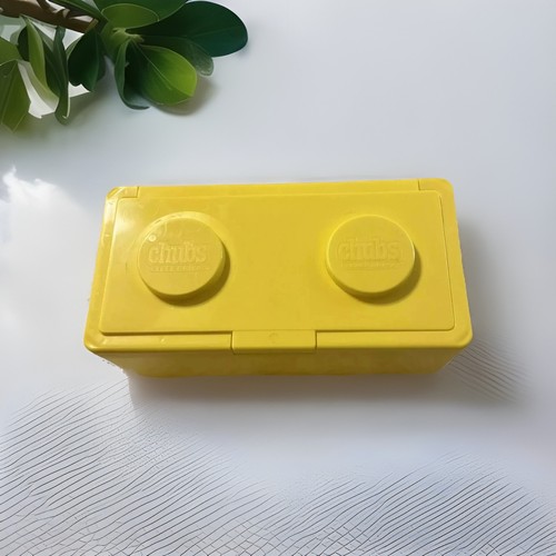 Vintage Chubs Baby Wipes Yellow Lego Container Stackable Block Storage ...