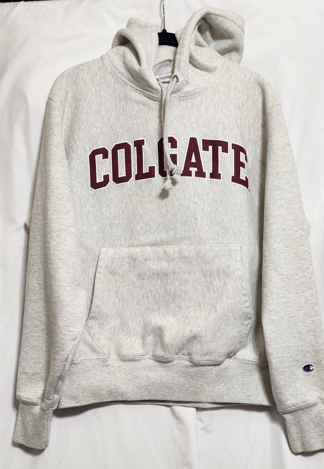 2000's Colgate Champion Reverse Weave Hoodie Grey Siz… - Gem