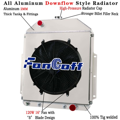 3Row Aluminum Radiator Fan Shroud For 1942-1952 Ford F1 F2 F3 F4 Chevy ...