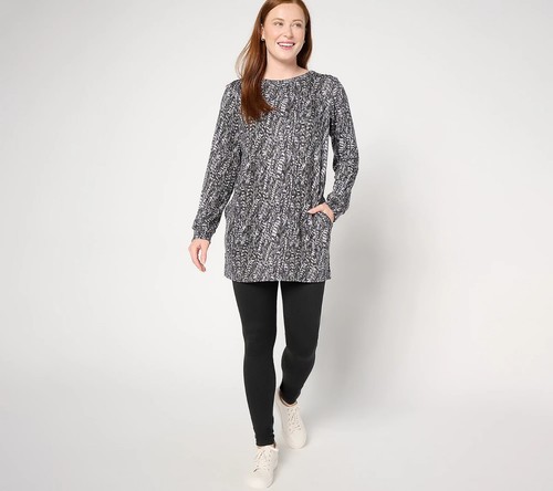 Stan Herman Sweater Knit Tunic & Legging Lounge Set Ebony Small A652744 ...
