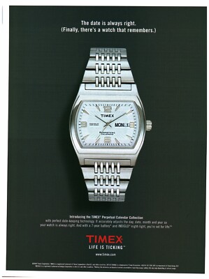 2004 PRINT AD - TIMEX PERPETUAL CALENDAR COLL. WATCH AD - DATE IS ...