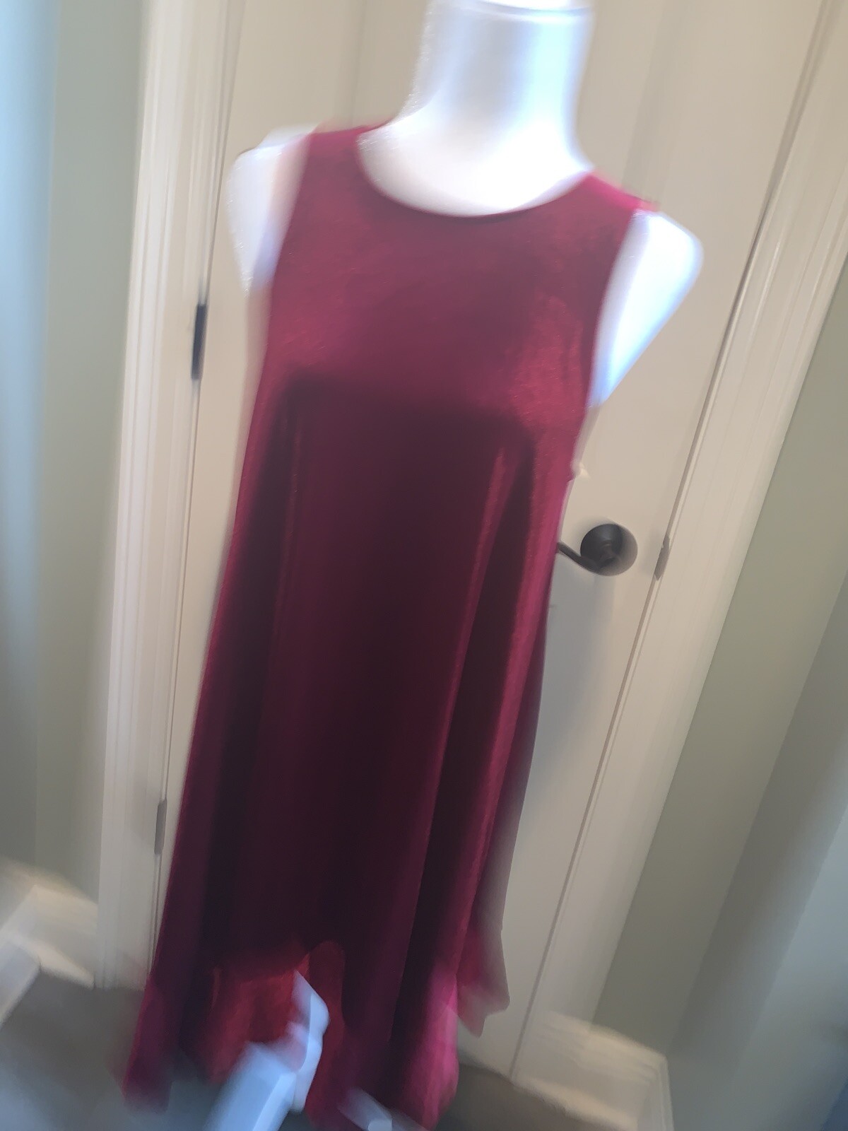 Giani Bini Red Holly Velvet Ruffle Hem Dress Sz. Med. Keyhole Closure ...