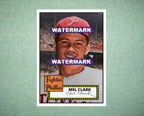 Mel Clark Philadelphia Phillies 1952 Style Custom Baseball Art Card | eBay