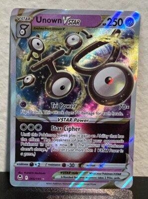 Pokémon TCG Unown VSTAR Silver Tempest 066/195 Holo Ultra Rare | eBay